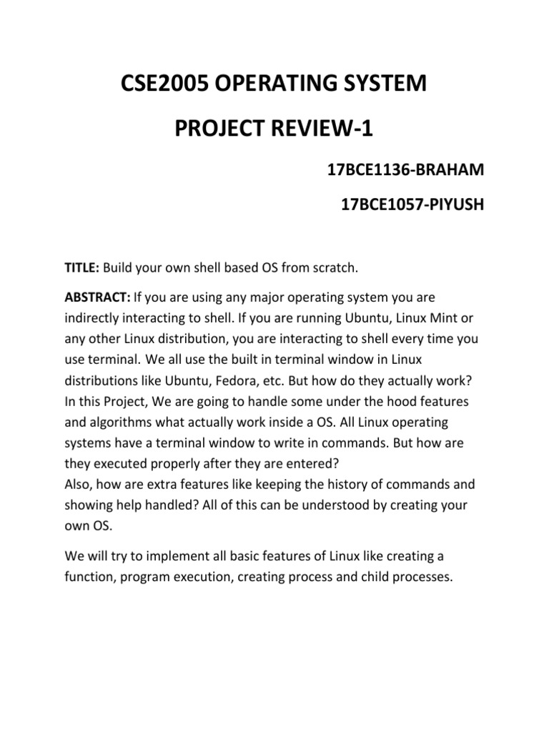 Cse2005 Operating System | PDF | Operating System | Linux