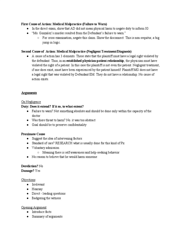 Mock Trial Script | PDF | Negligence | Major Depressive Disorder