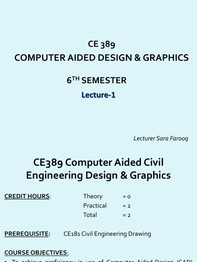 Lecture 1 - Introduction To autoCAD | PDF | Computer Aided Design ...
