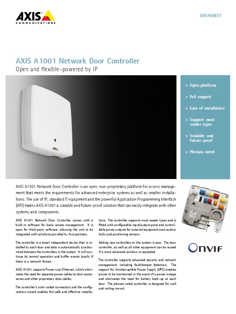 EN Genetec Axis A1001 - Specifications Sheet | PDF | Computer Network ...