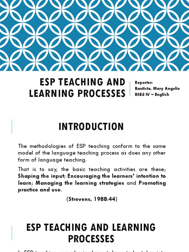 05 ESP Teaching and Learning Processes | PDF