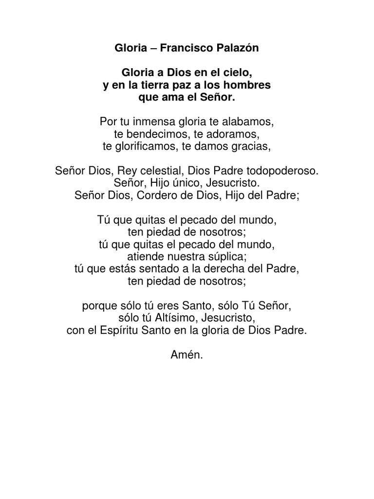 Gloria - Francisco Palazón | PDF