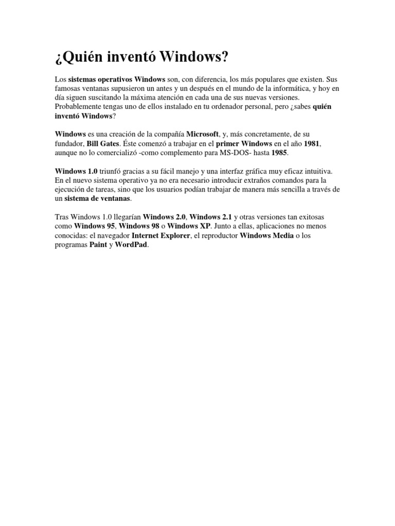 Quién Inventó Windows | PDF