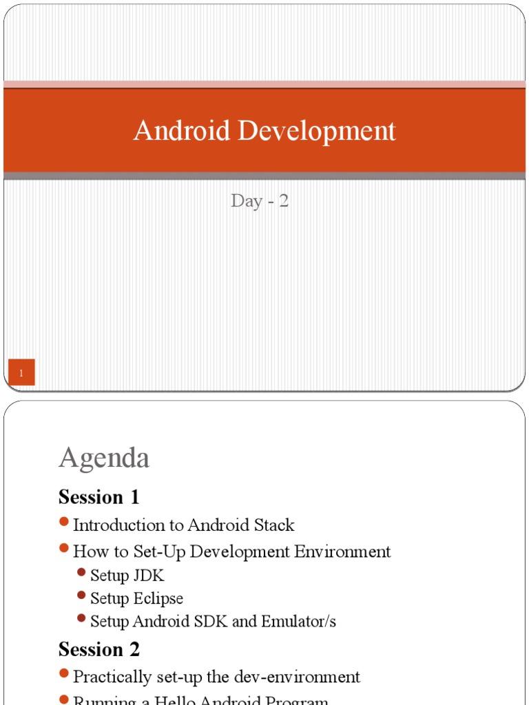 Android Development Day 2 | PDF | Eclipse (Software) | Android ...