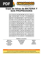 Sopa de Letras de El Ciclo Del Agua 1 | PDF