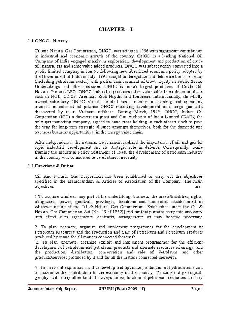 ONGC: History, Functions, and Achievements | PDF | Natural Gas ...