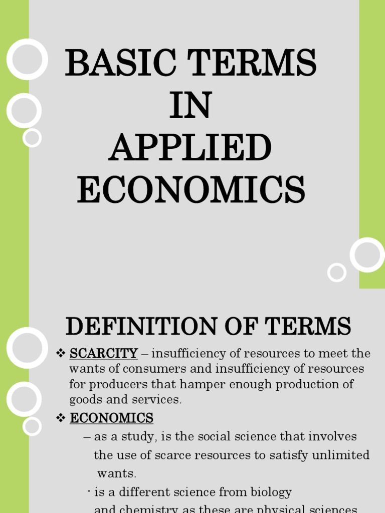 Applied Economics | PDF | Economics | Employment