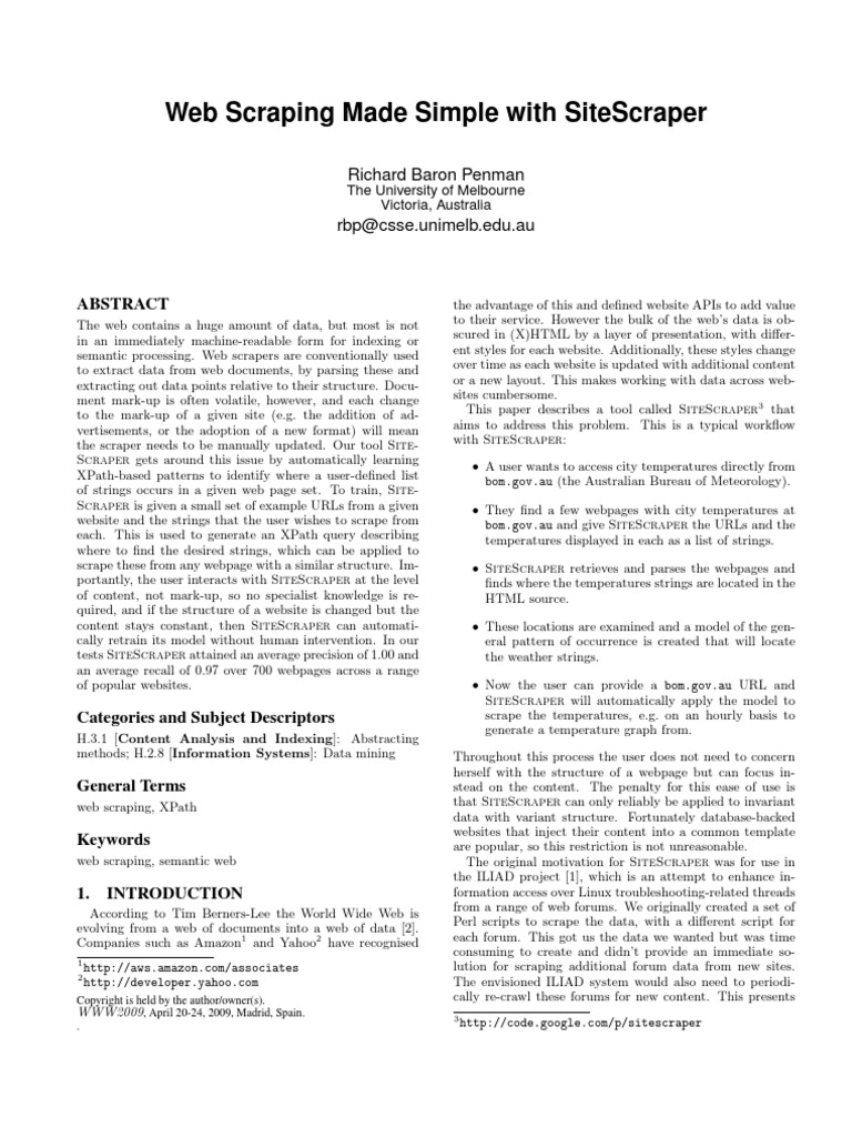 Site Scraper | PDF | Web Page | Websites