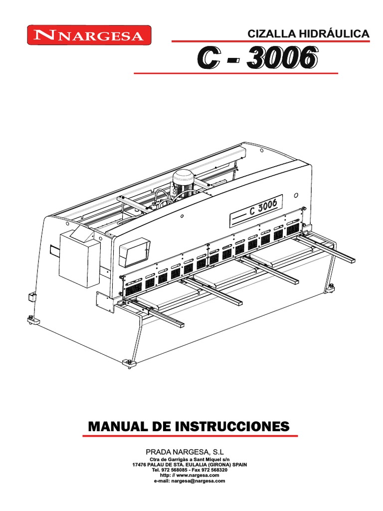 Cizalla Hidraulica c3006 Manual Nargesa PDF | PDF | Pantalla de cristal líquido | Tornillo