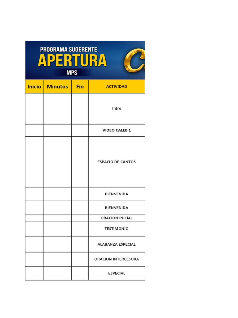 Programa Apertura Caleb DM B | PDF