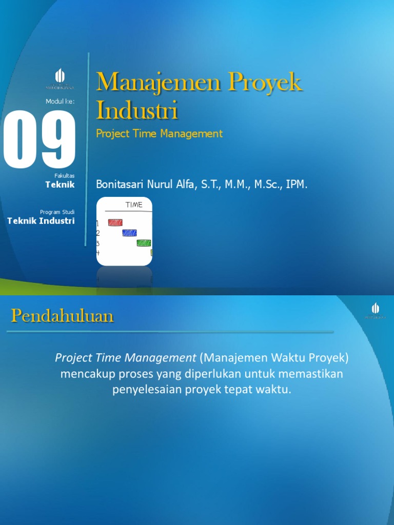 MPI - 09 - Project Time Management | PDF | Bisnis