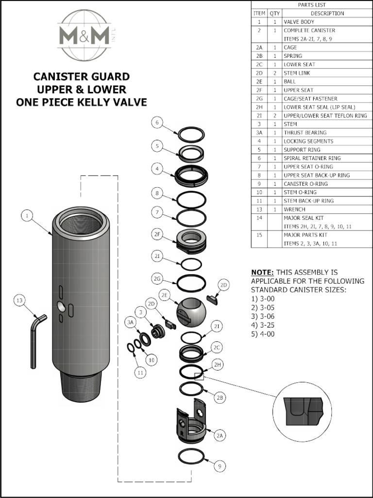 1pc Canister Kelly Valve 300 400 | PDF