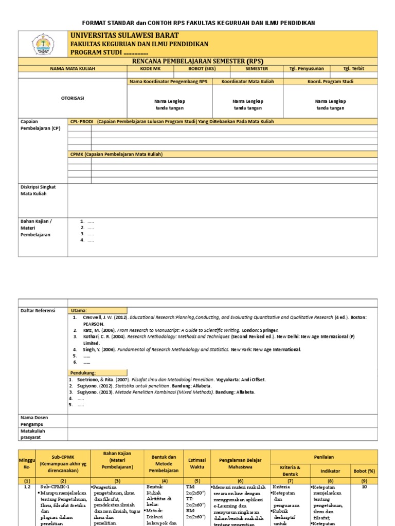 Format RPS Fkip Unsulbar | PDF