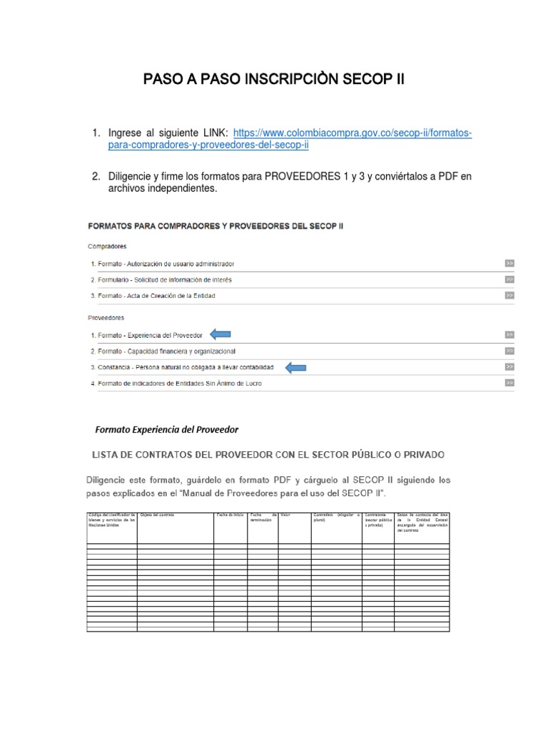 Paso A Paso Registro SECOP II PDF | PDF