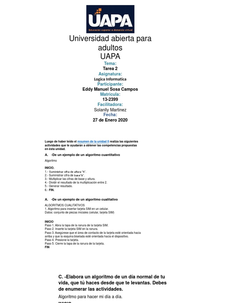 Logica Informatica Tarea 2 | PDF