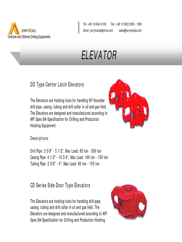 Elevator | PDF | Casing (Borehole) | Pipe (Fluid Conveyance)