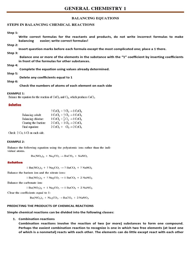 Balancing Equations Module | PDF | Chemical Reactions | Chemical Compounds