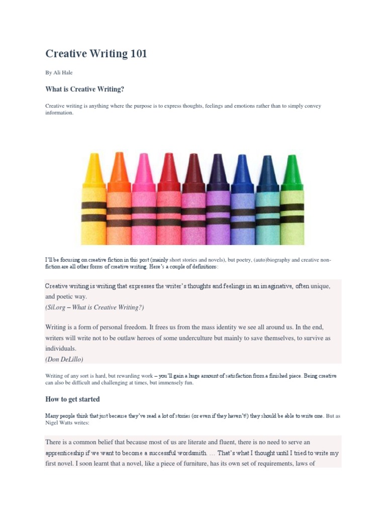 Creative Writing 101 | PDF | Writers | Writing
