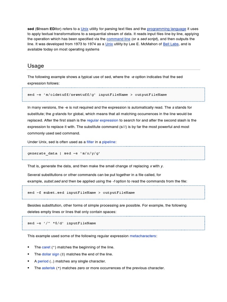 Understanding Sed And Awk Powerful Unix Text Processing Tools Pdf Parameter Computer