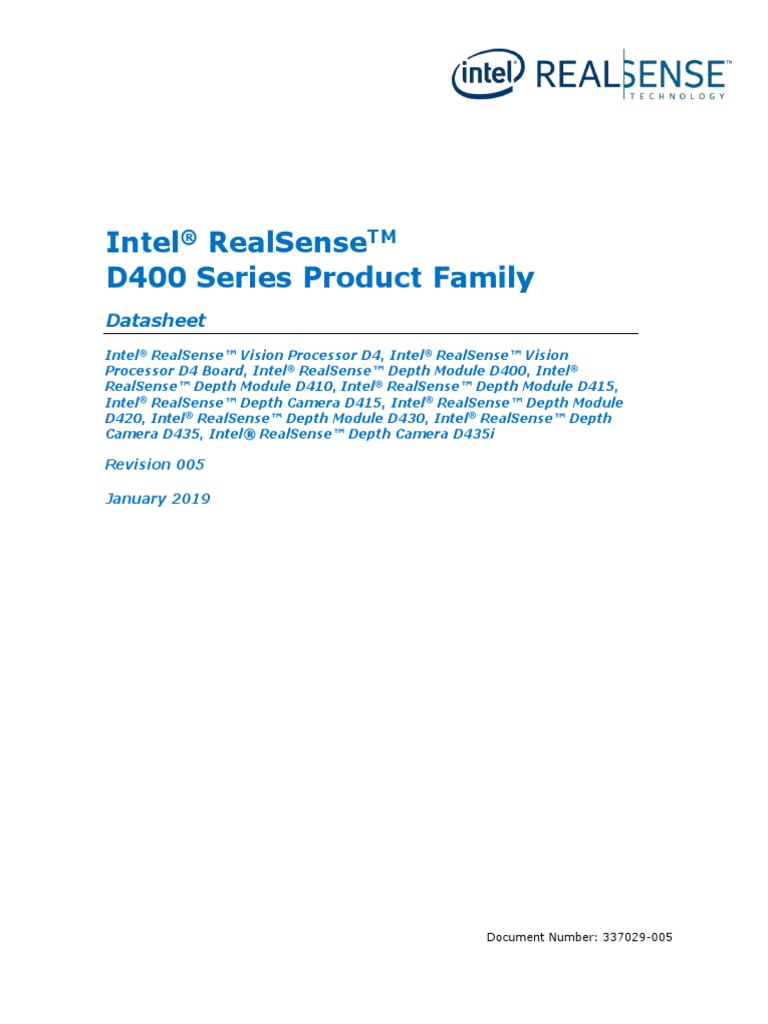 Intel RealSense | PDF | Usb | Field Of View