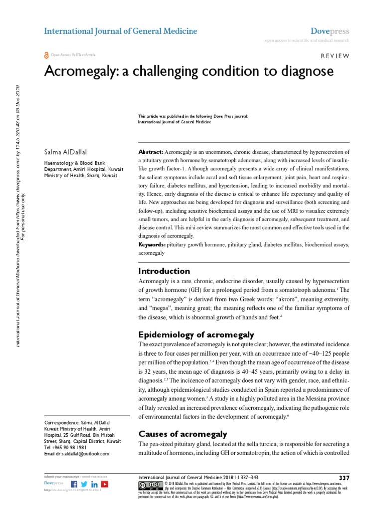 Acromegaly PDF | PDF | Growth Hormone | Insulin Like Growth Factor 1