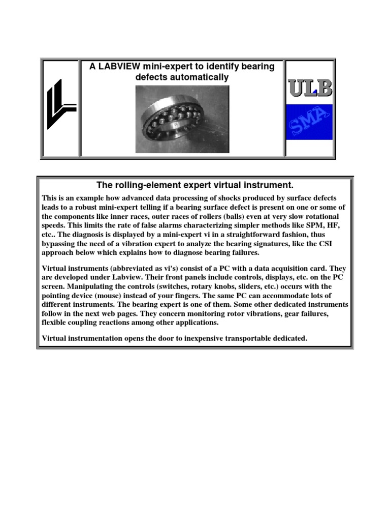 Automatic bearing defect identification with LabVIEW | PDF