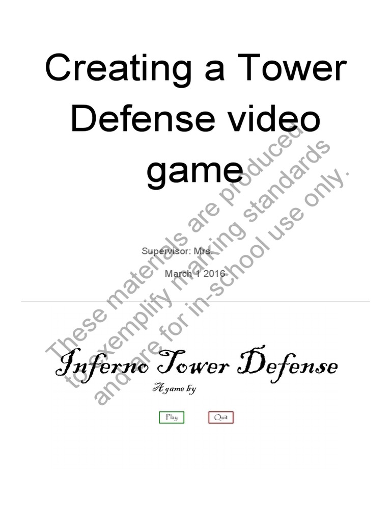Contoh Report Personal Project-Tower Defense Game PDF | PDF | Video ...