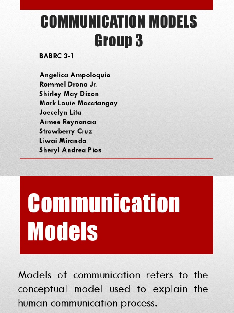 Communication Models | PDF | Conceptual Model | Communication