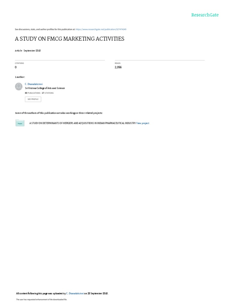 FMCG Case Study | PDF | Marketing Communications | Brand