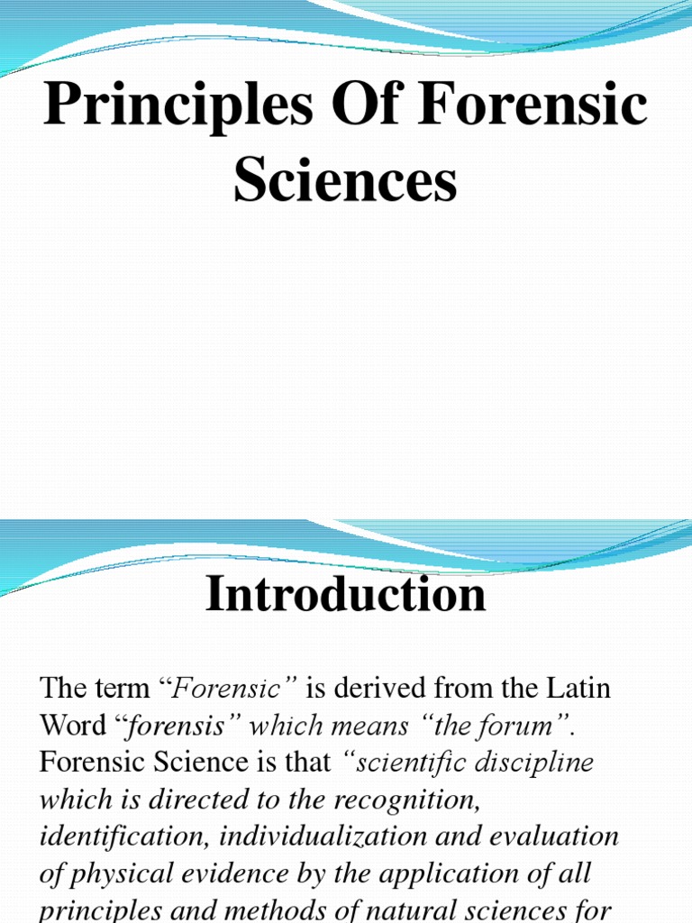 Principles of Forensic Science | PDF