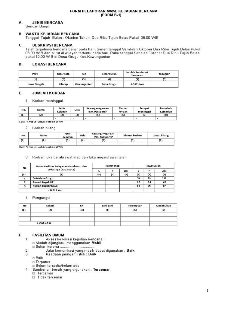 Penugasan RHA (FORM PELAPORAN) UPT PKM Kawunganten Grugu | PDF
