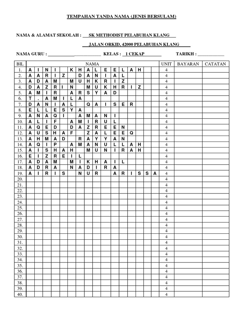Tempahan Tanda Nama Latest | PDF