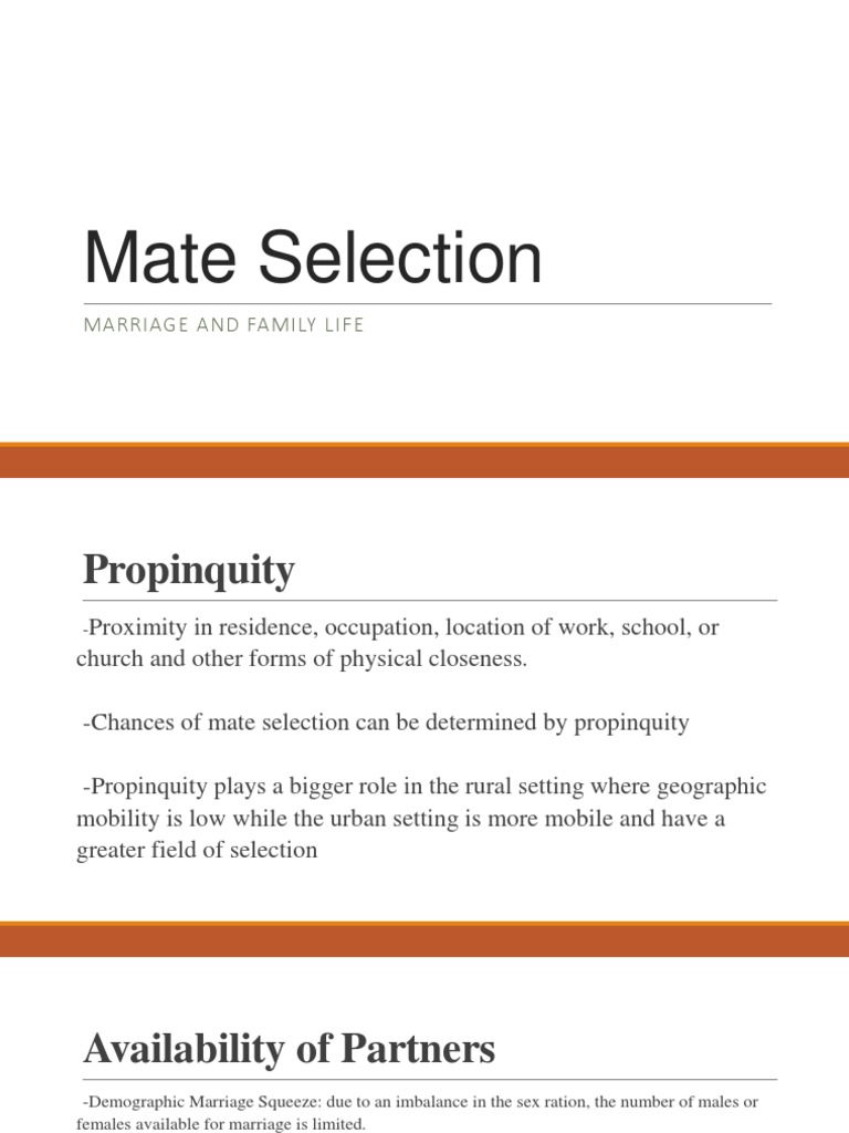 Mate Selection p2 | PDF | Marriage | Family