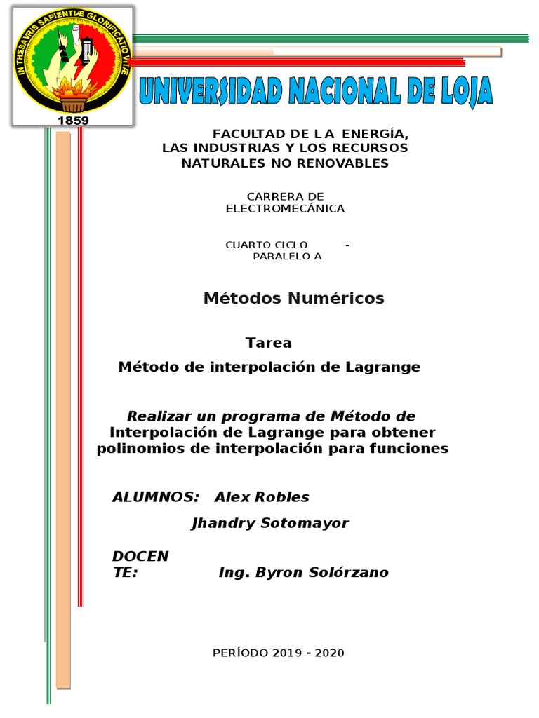 Informe Lagrange | PDF | Programación de computadoras | Programa de computadora
