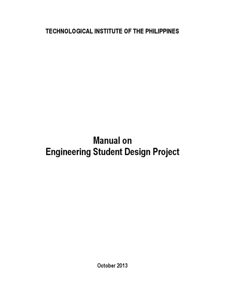 Manual On Engineering Student Design Project1 | PDF | Engineering ...