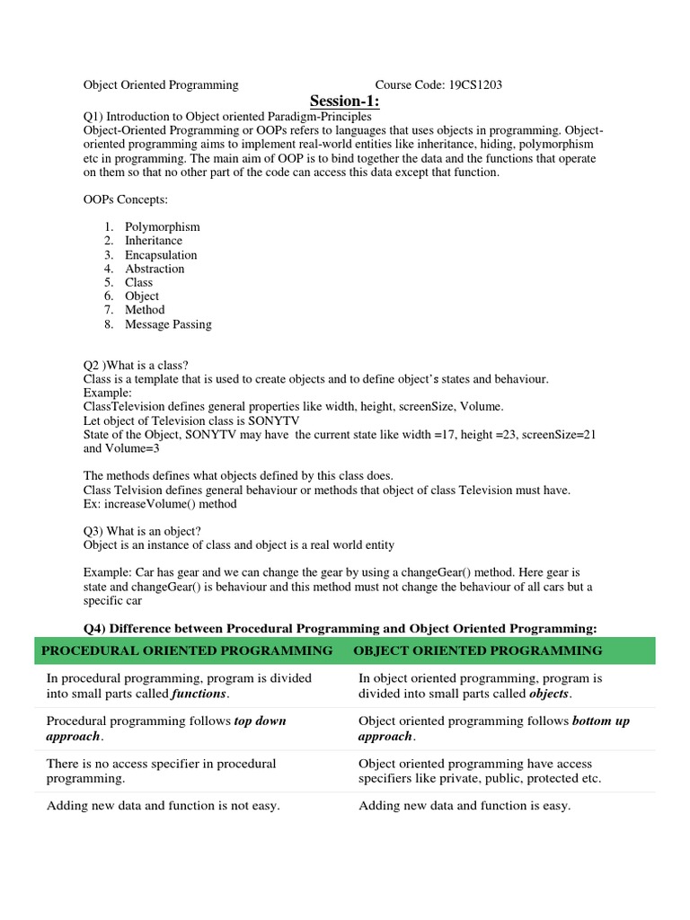 Java Session Notes | PDF | Constructor (Object Oriented Programming ...