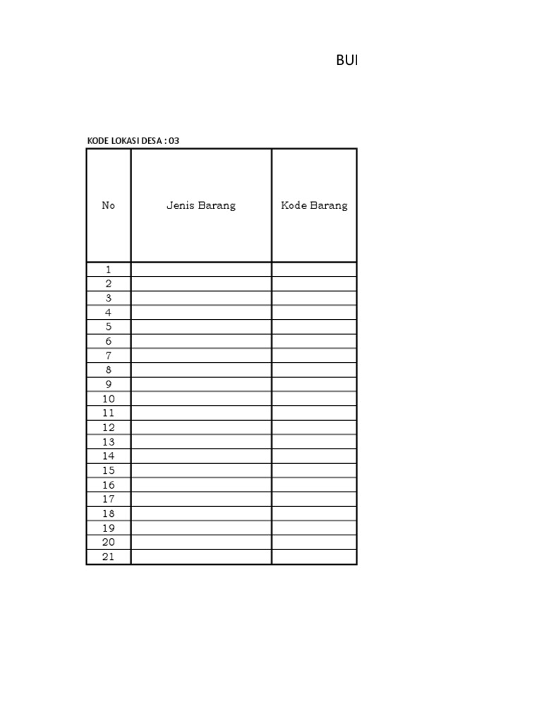 BUKU INVENTARIS Desa | PDF