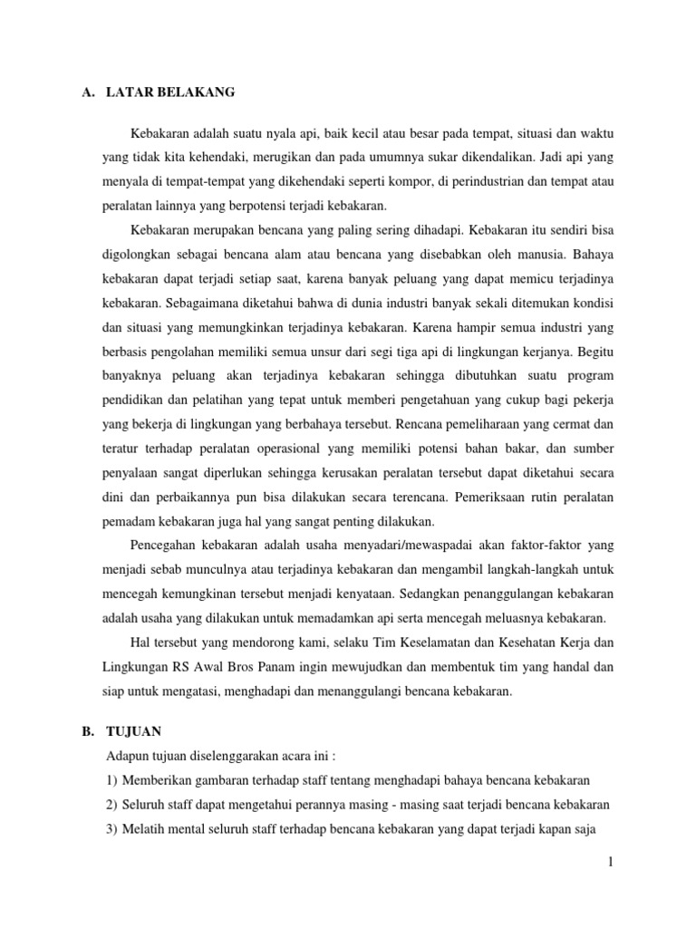 Proposal Pelatihan (Damkar Bulan Maret) | PDF