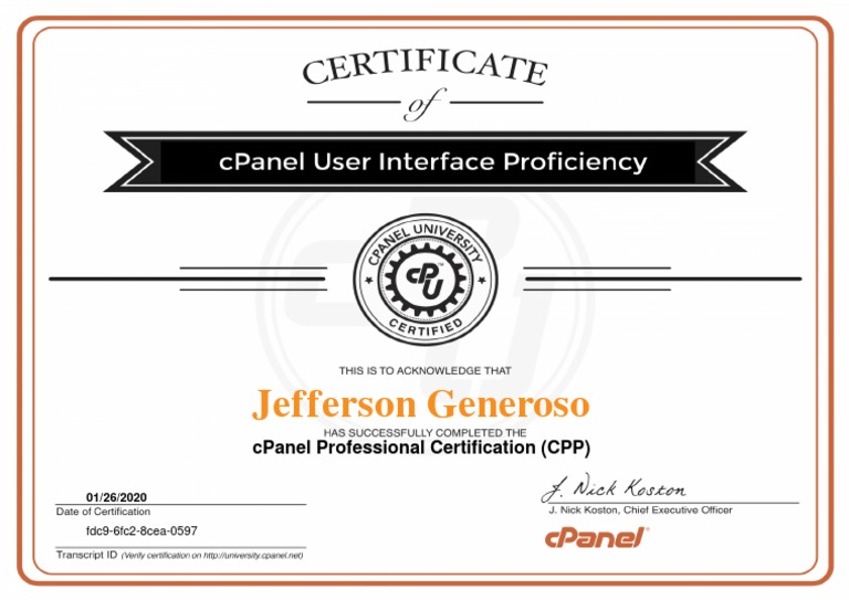 cPanel Professional Certification Details | PDF