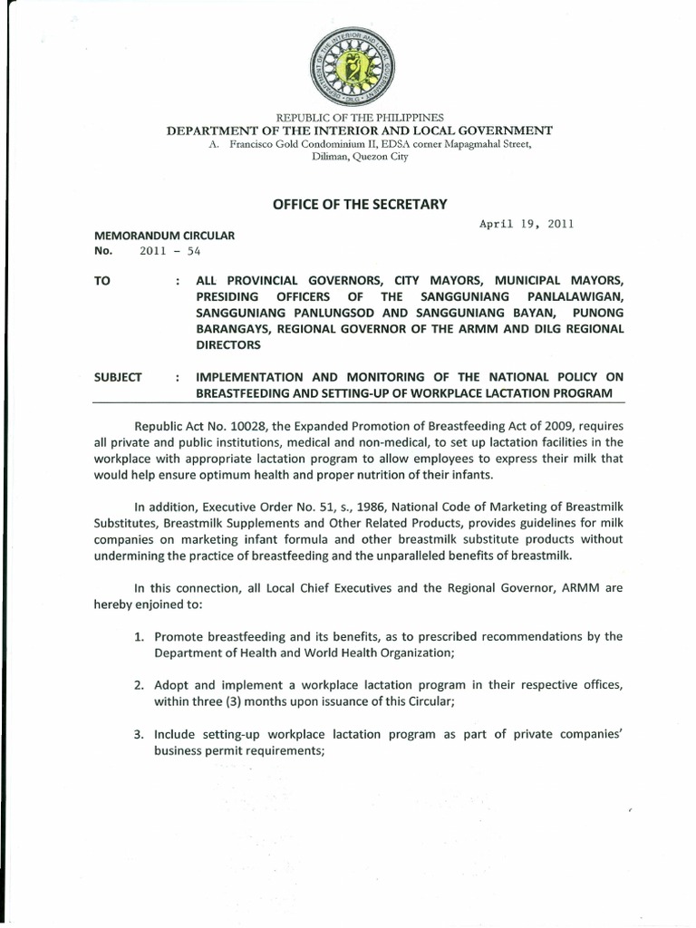 DILG Memo - Circular 2011420 7993c25888 | PDF