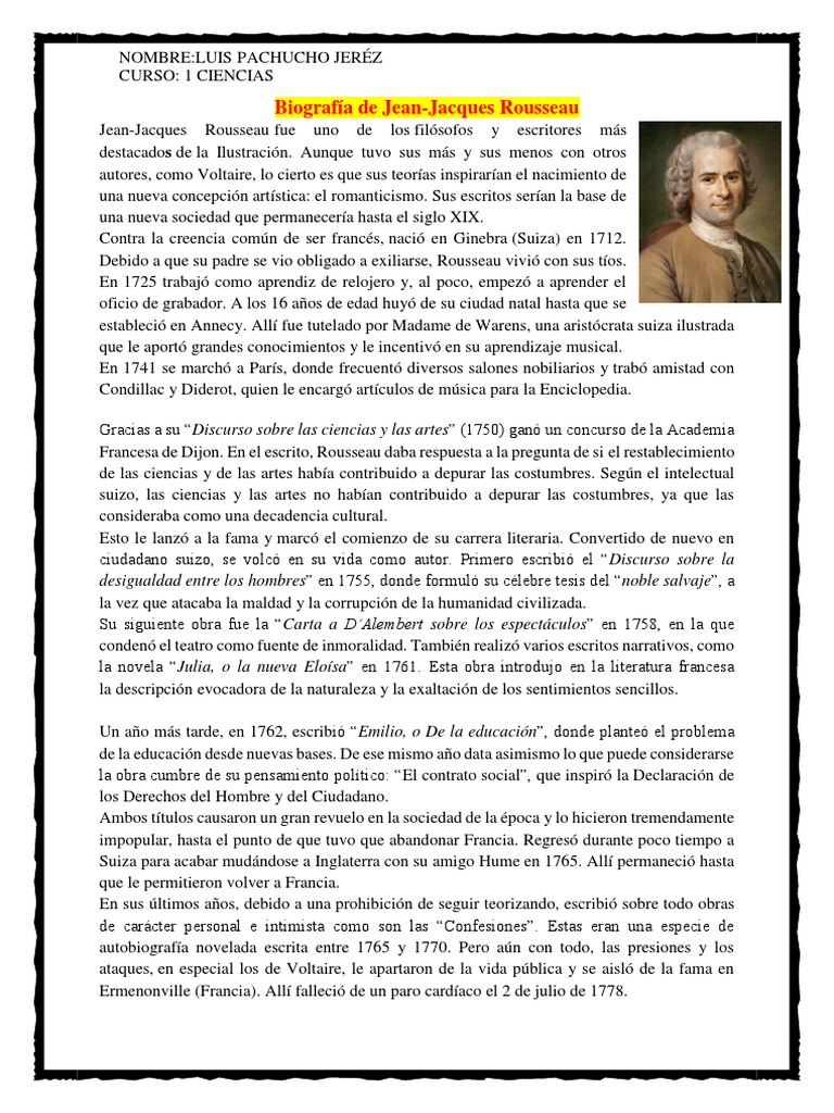 Biografía de Roseau y Rovespierre | PDF | Maximilien Robespierre | Jean ...