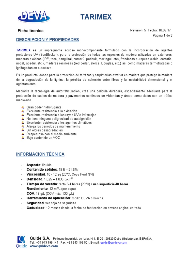Tarimex - Rev9 | PDF | Madera | Materiales