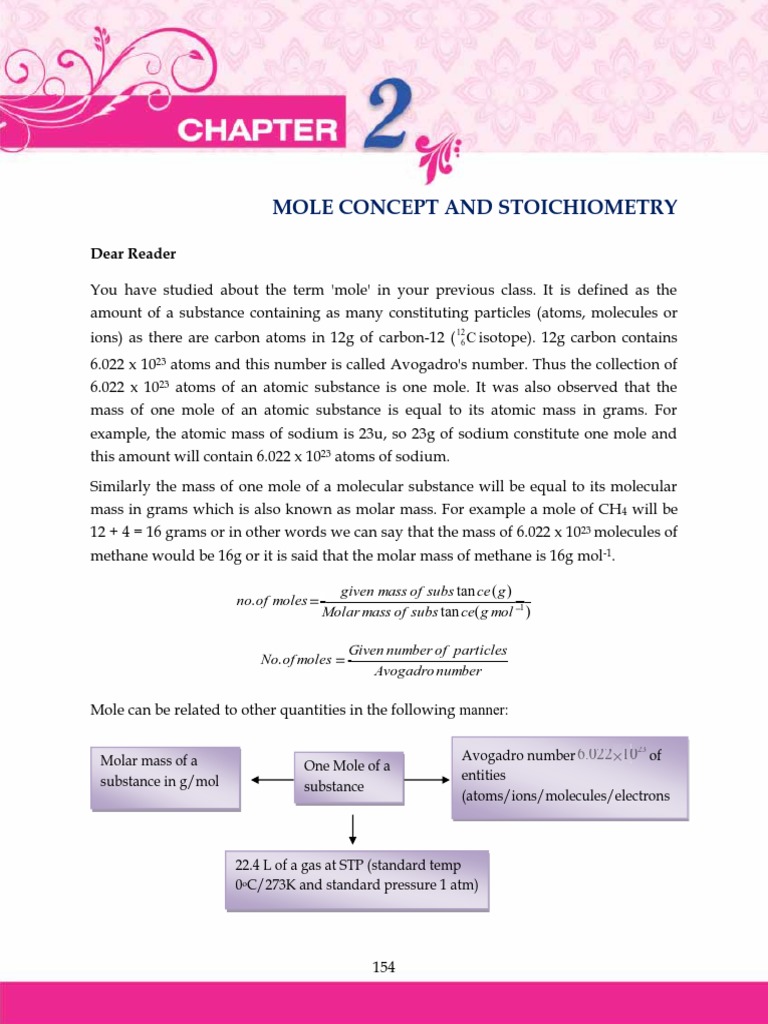 Mole Concept and Stoichiometry | PDF | Mole (Unit) | Stoichiometry