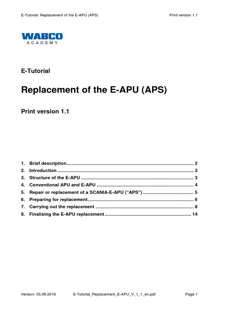 E-Tutorial Replacement E-APU V 1 1 en | PDF | Usb | Manufactured Goods