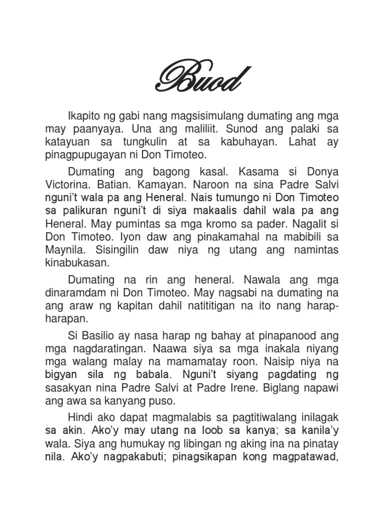 Buod (Summary) | PDF