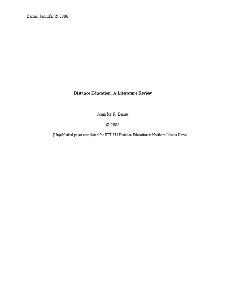 Distance Education Literature Review PDF | PDF | Distance Education ...