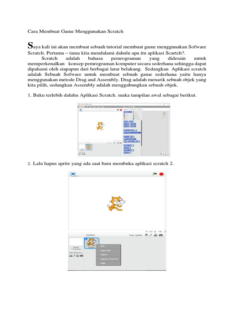 Tutorial Membuat Game Sederhana di Scratch | PDF