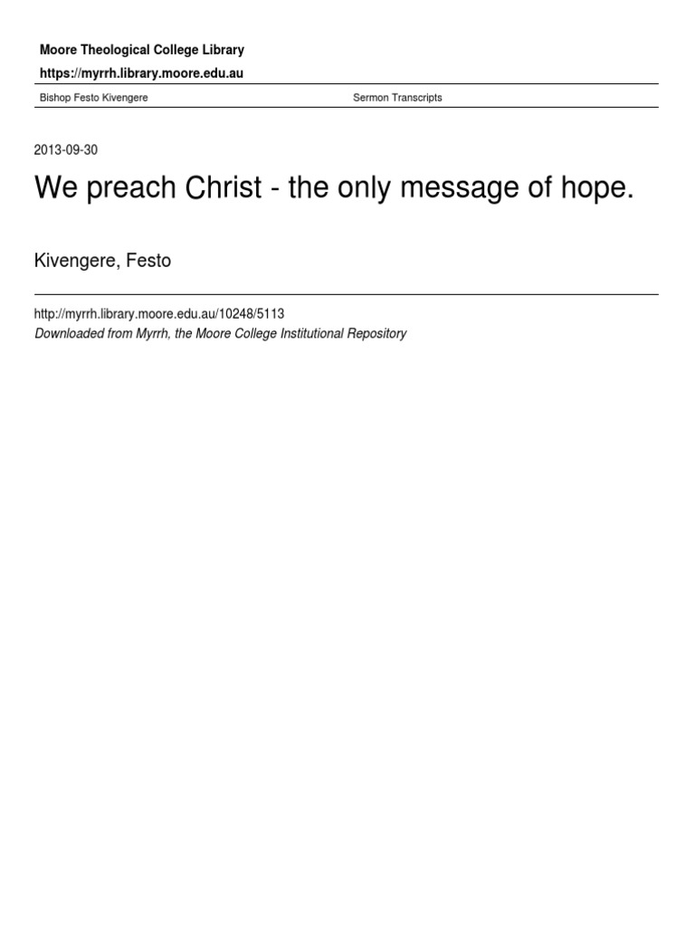 We Preach Christ PDF | PDF