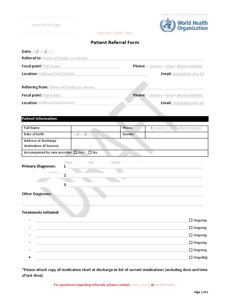 Patient Referral Form Template | PDF | Patient | Caregiver