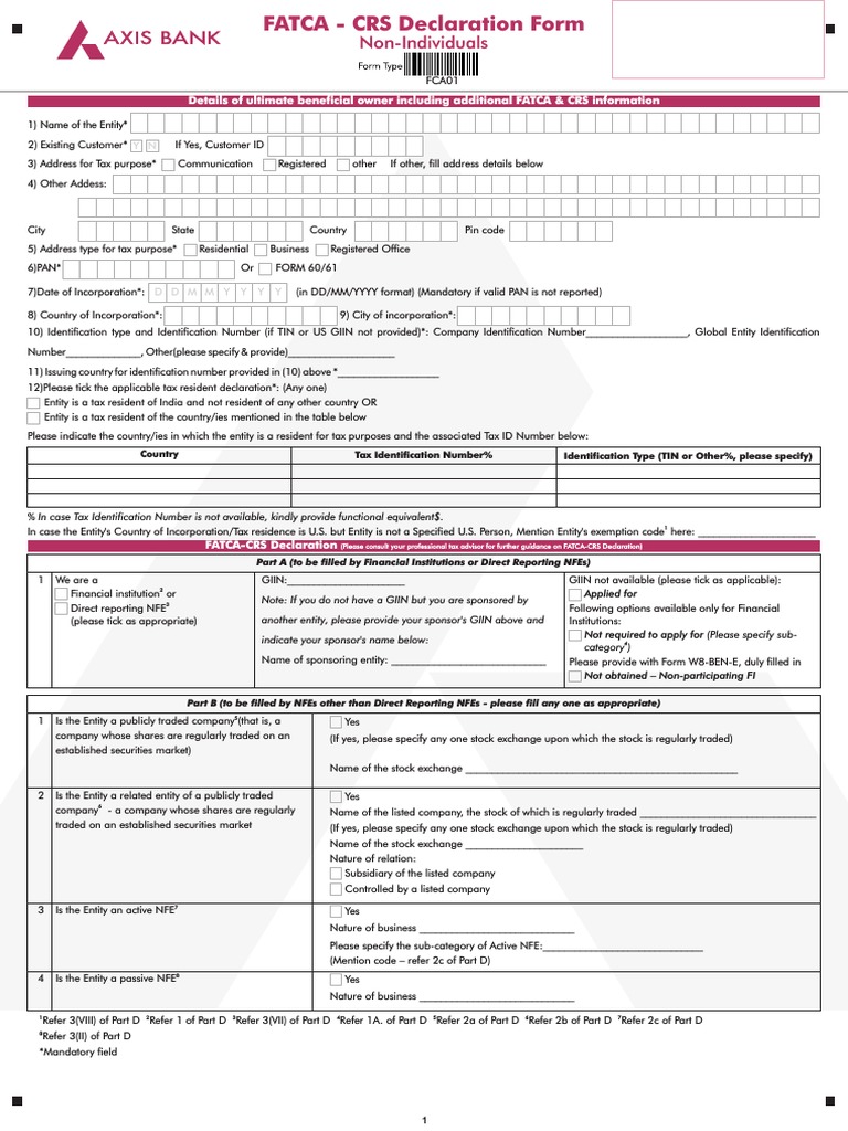 Fatca Form New PDF | PDF | Identity Document | Trust Law